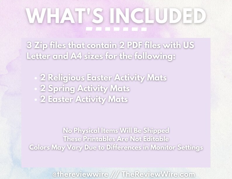 Printable Activity Mat Set: Set of 6, Easter Activity Mat, Religious ...