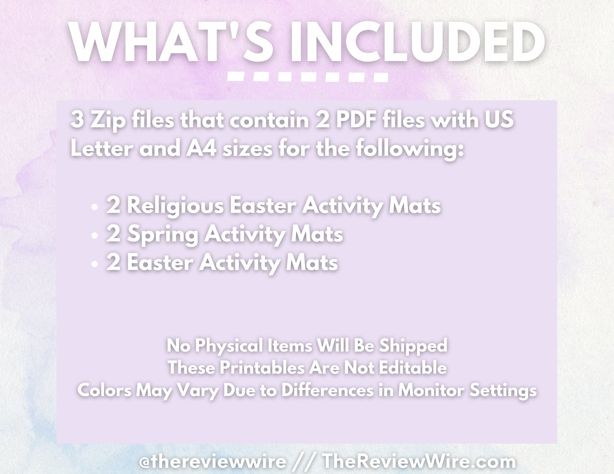 Printable Activity Mat Set: Set of 6, Easter Activity Mat, Religious ...