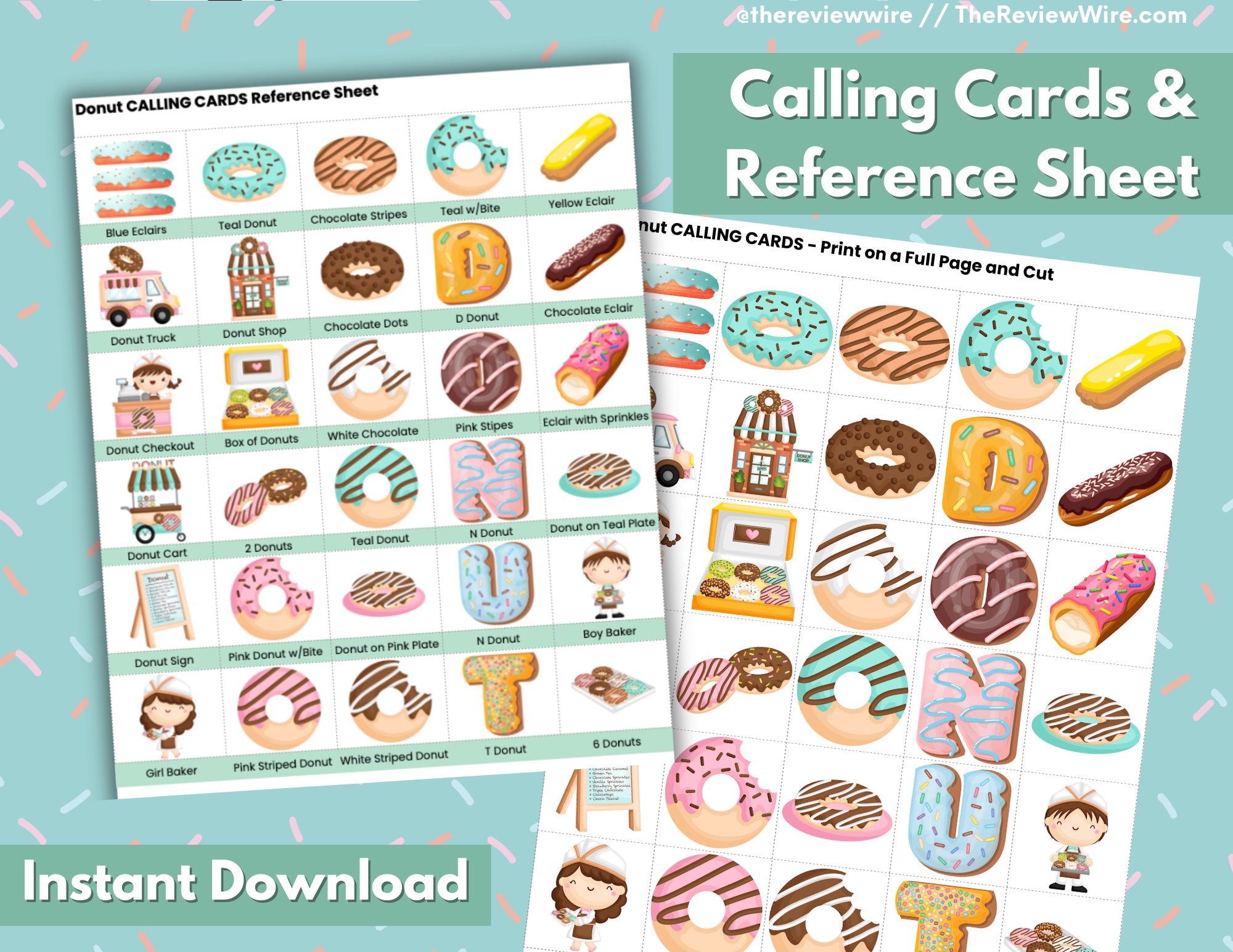 Donut Bingo Game Printable - Instant Download - Printable Game - Donut ...