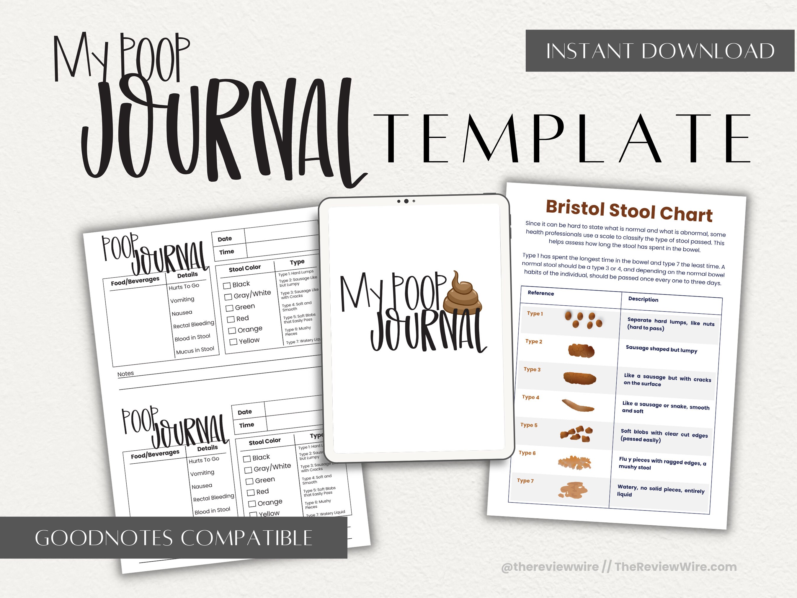 Poop Journal Bowel Movement Tracker, IBS, Crohn's & Celiac Disease ...