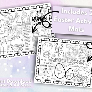Printable Activity Mat Set: Set of 6, Easter Activity Mat, Religious ...