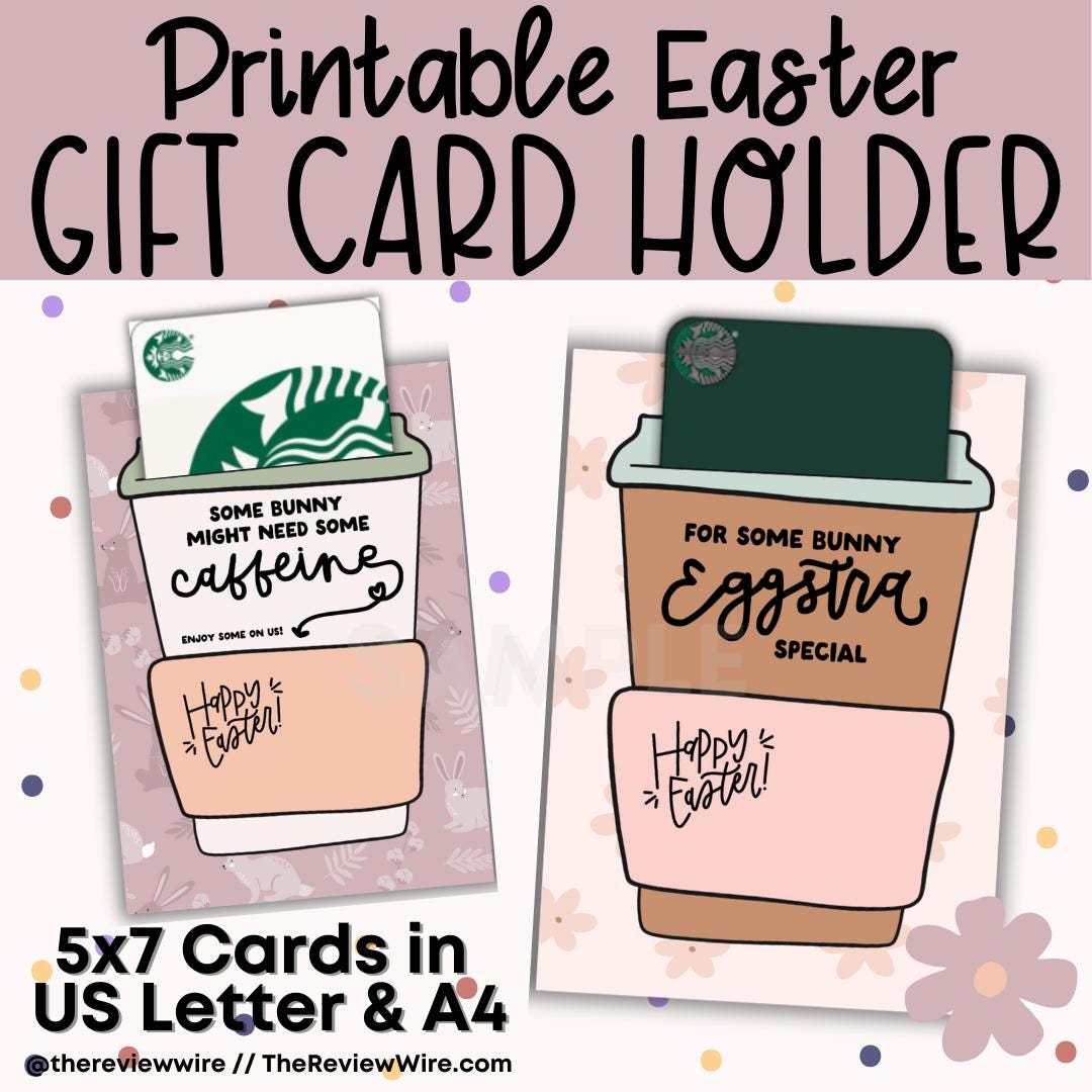 Printable Easter Gift Card Holders, Easter Basket Stuffers, Last Minute ...