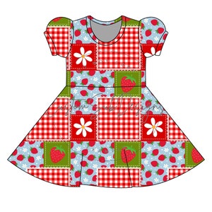 Patch Work - Fruit - Strawberry Blossom - Seamless File - Gingham - Etsy