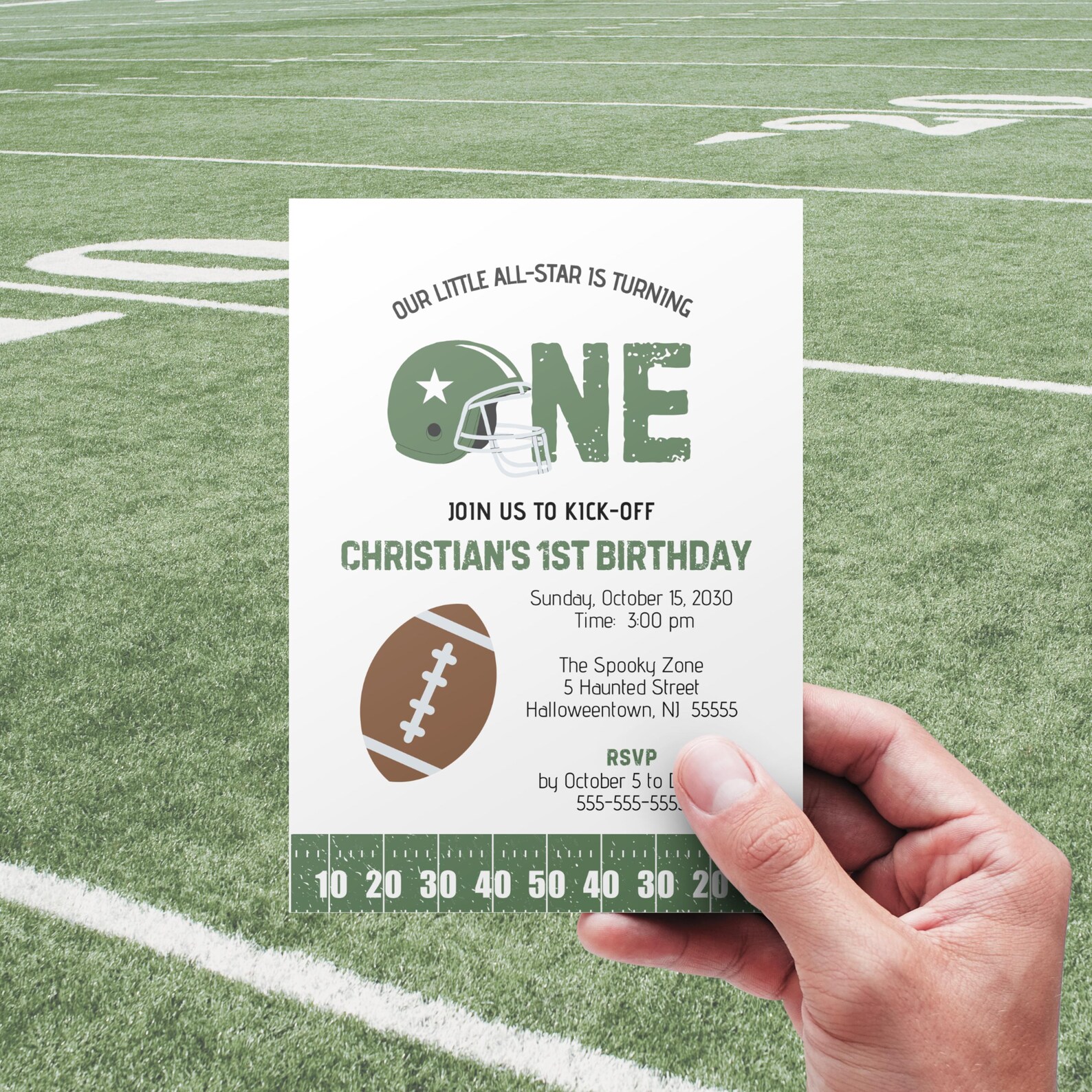 Football Birthday Invitation, First Birthday, 1st Birthday Invite ...