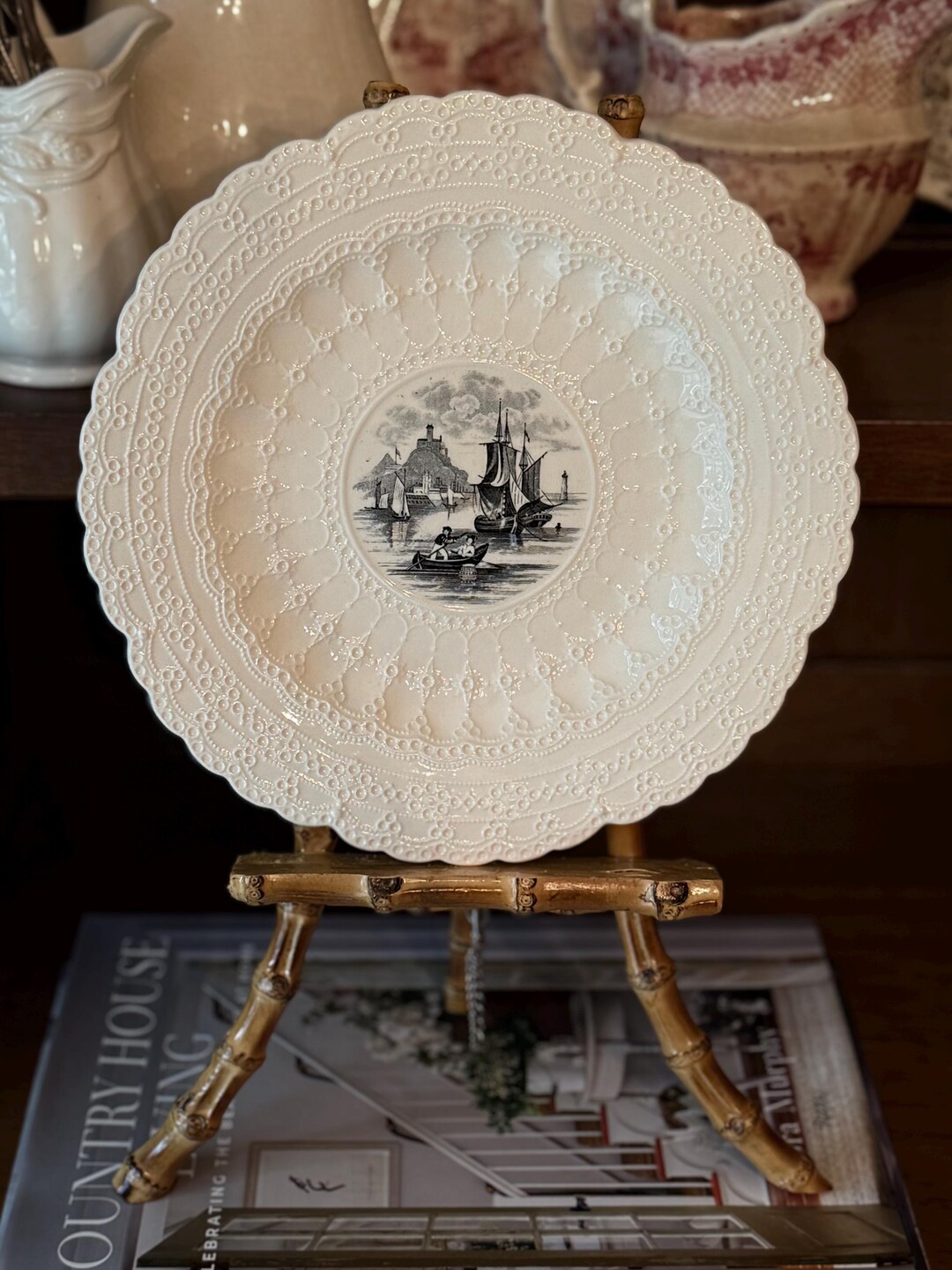 Vintage Spode "jewel" Nautical Transferware Plate - Etsy