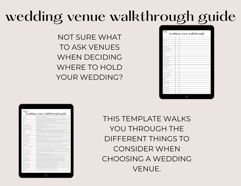 Wedding Venue Walkthrough Guide - Etsy