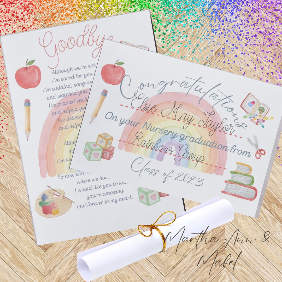 Early Years Digital Pupil Graduation Certificate and Goodbye Poem ...