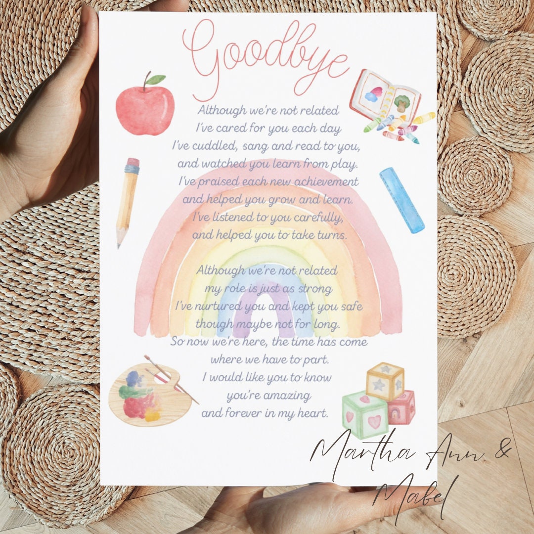 Early Years Digital Pupil Graduation Certificate and Goodbye Poem ...