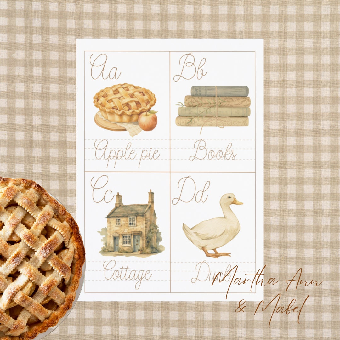 Cottagecore Alphabet Cards Display Digital Early Years Preschool - Etsy