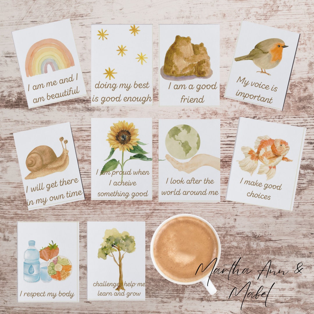 Positive Affirmation Cards for Kids, Mindful Meditation for Children ...