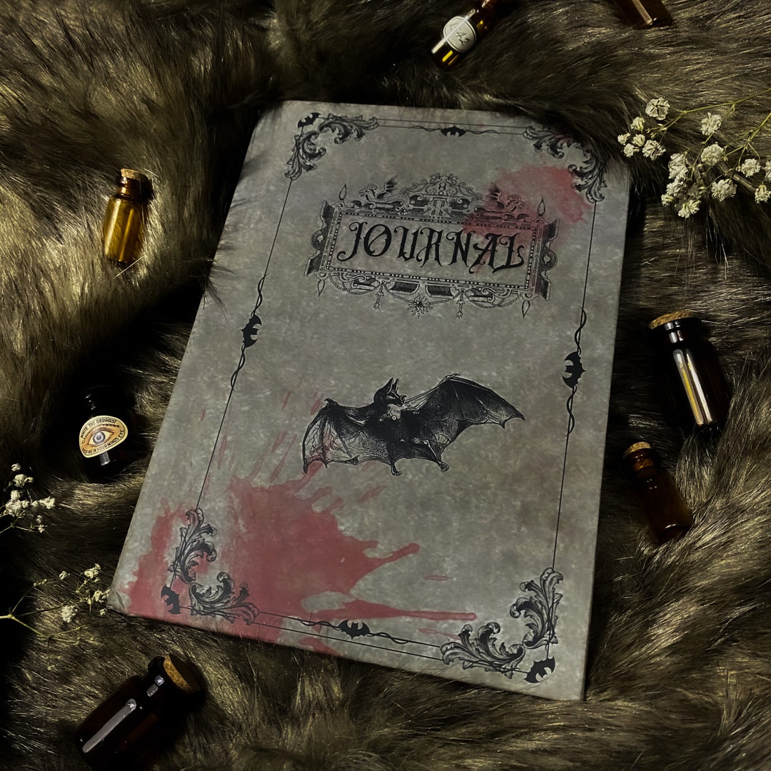 Matte Bat Vampire Journal Goth Hardcover Notebook - Etsy