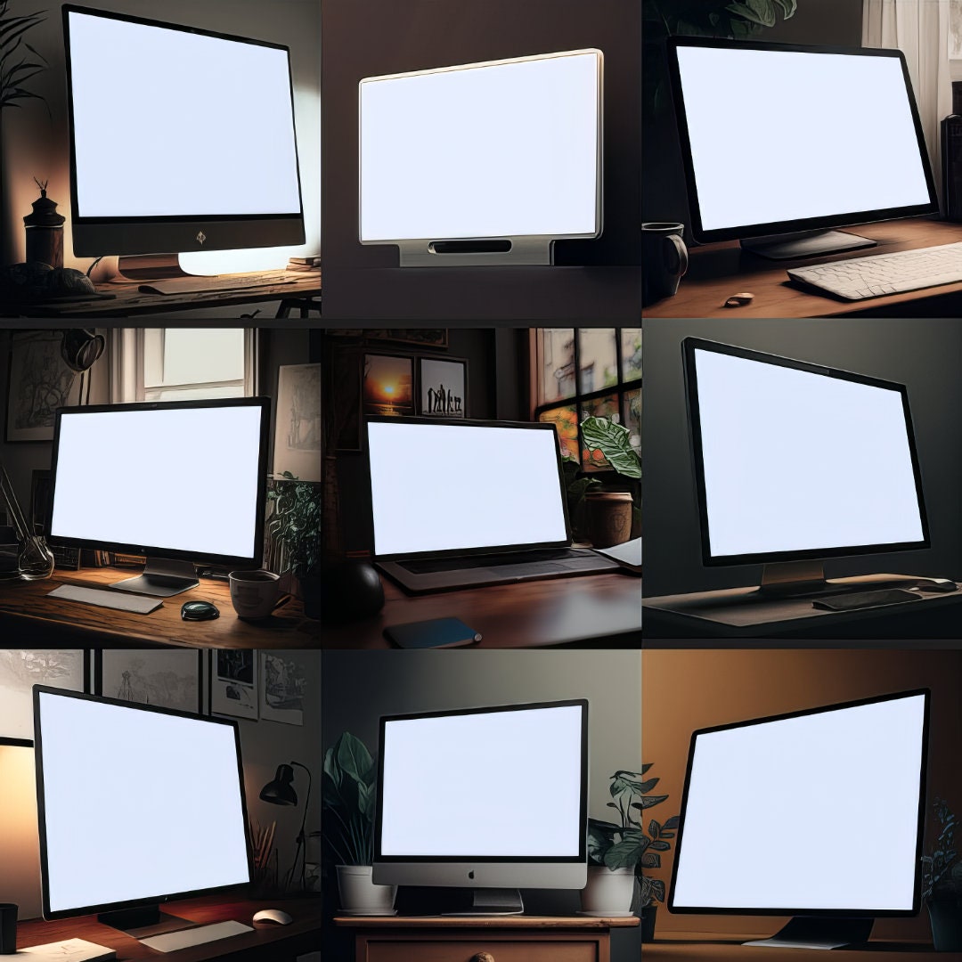 X9 Computer Mockup, Computer Monitors With PSD Smart Layer, Screen Mock ...