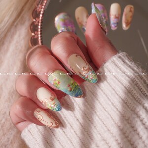Monet's Spring Meadows | Hand-painted Art | Reusable Stick on Nails ...