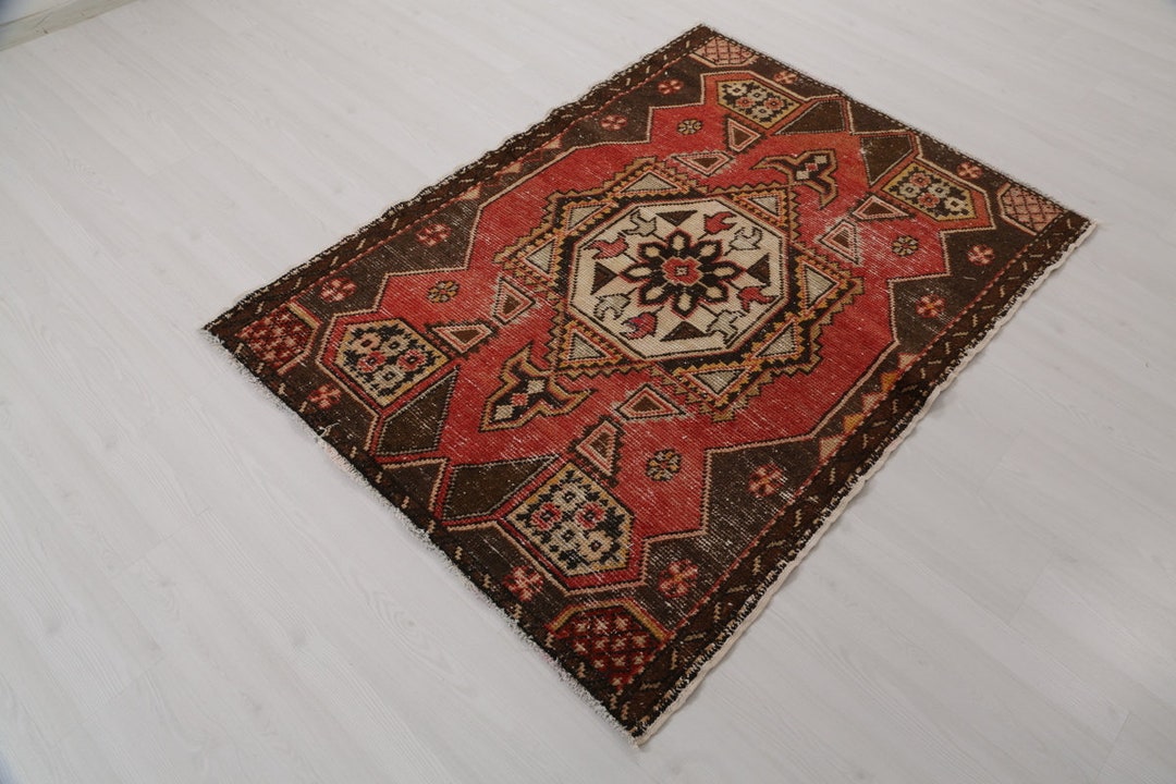 4x6 Ft Anatolian Wool Runner, Runner Rug, Turkish Wool Runner, Red ...