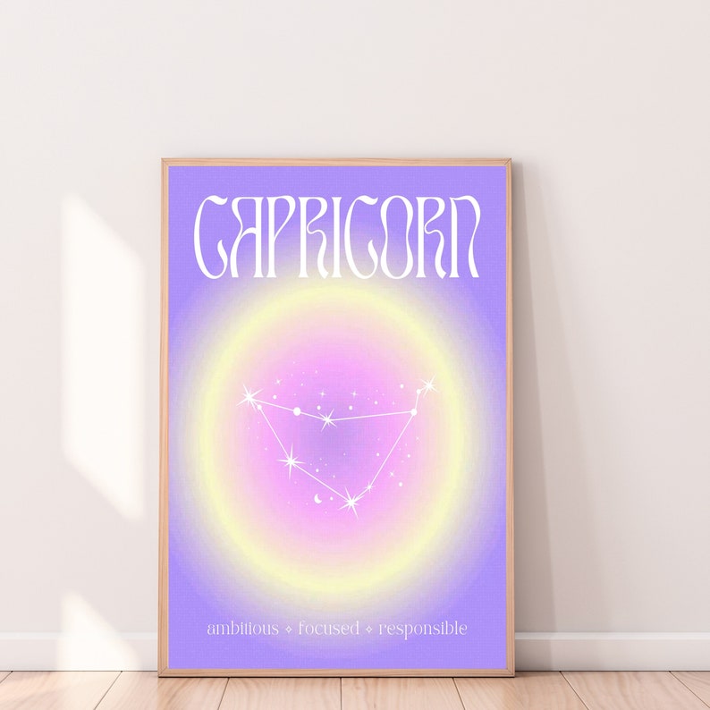 CAPRICORN Zodiac Poster, Capricorn Poster, Astrology Print, Capricor ...