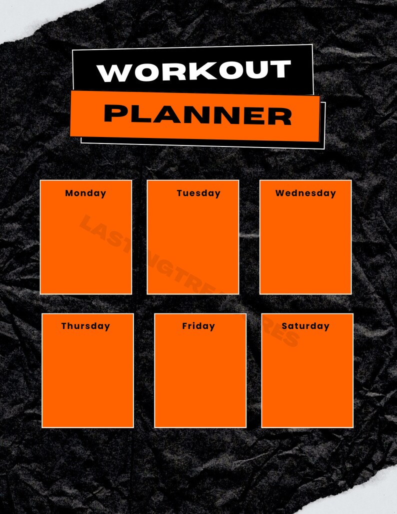 Weekly Workout Planner Printable, 7 Days Fitness Planner, Exercise ...