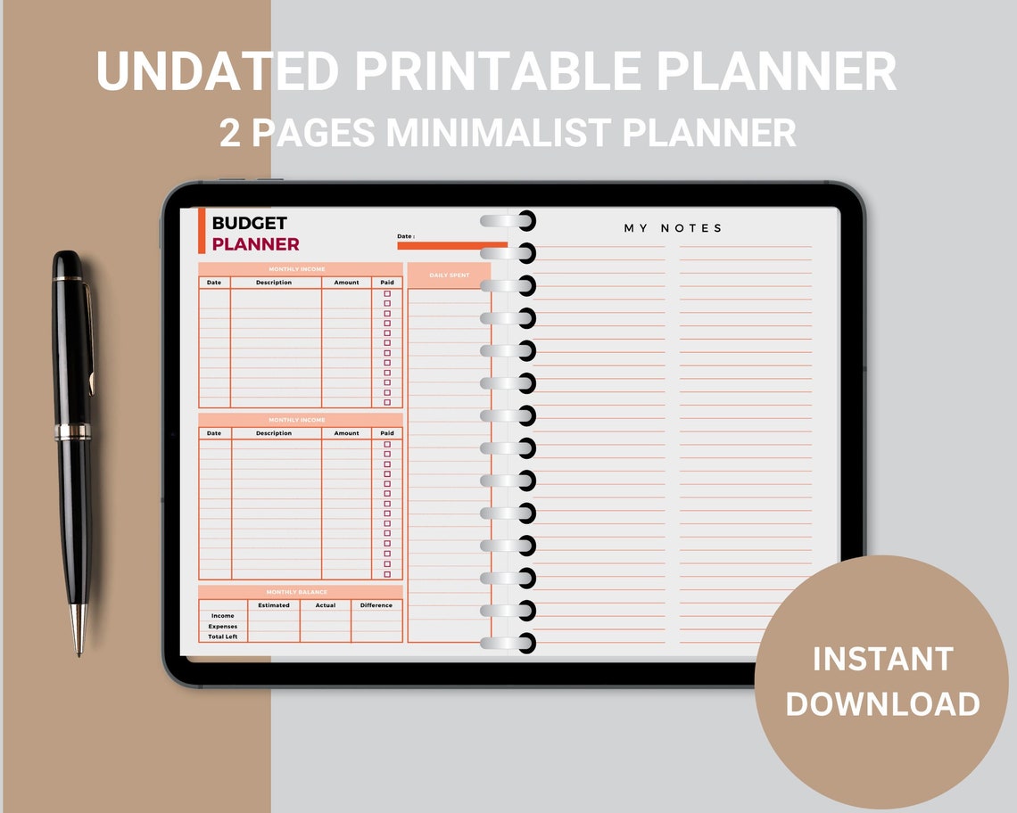 PRINTABLE FINANCE PLANNER | Financial Planner | Monthly Budget ...