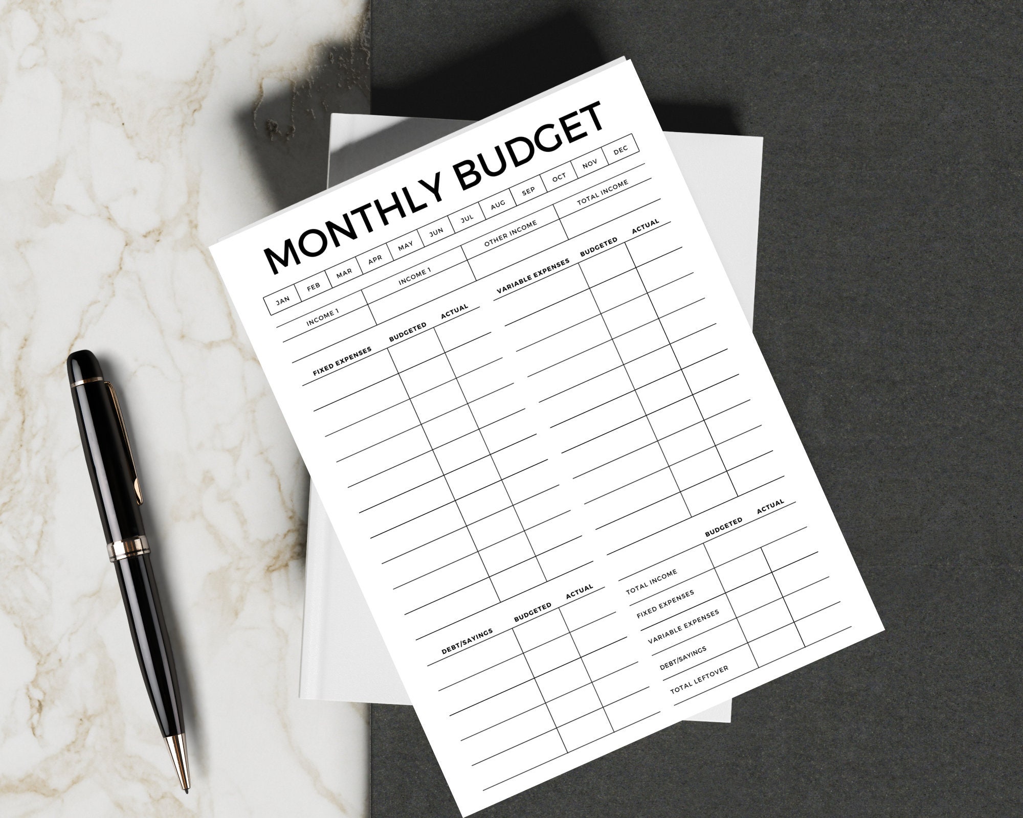 MINIMALIST BUDGET PLANNER | Monthly Budget | Budget Template ...