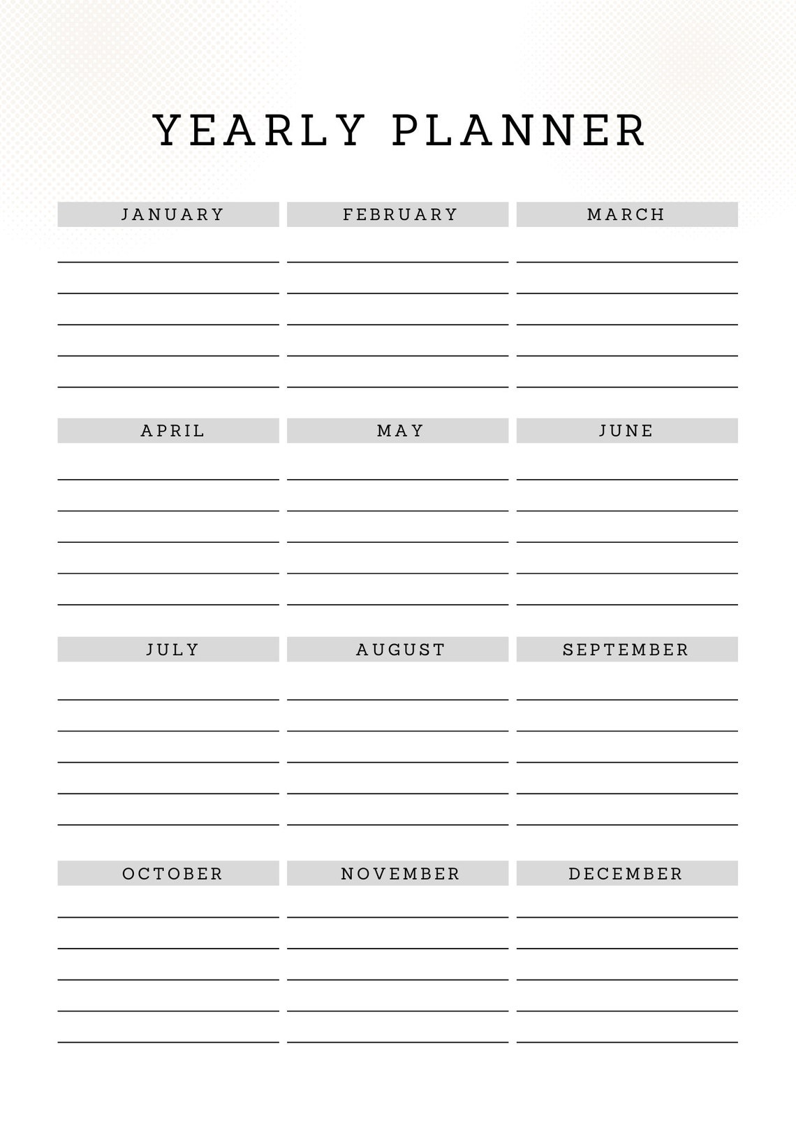 MINIMALIST YEAR PLANNER | Calendar Planner | Calendar Printable | High ...