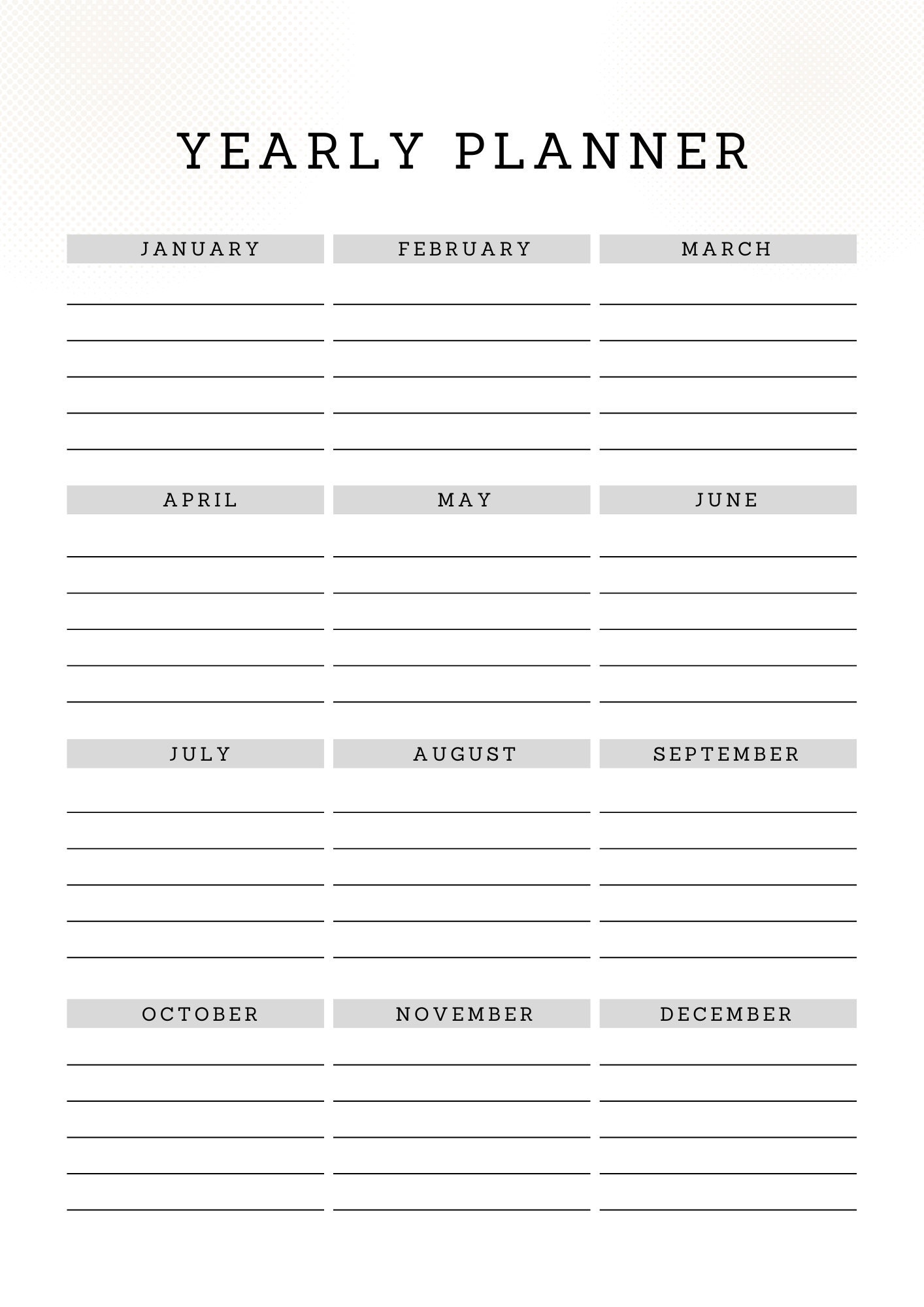 MINIMALIST YEAR PLANNER | Calendar Planner | Calendar Printable | High ...