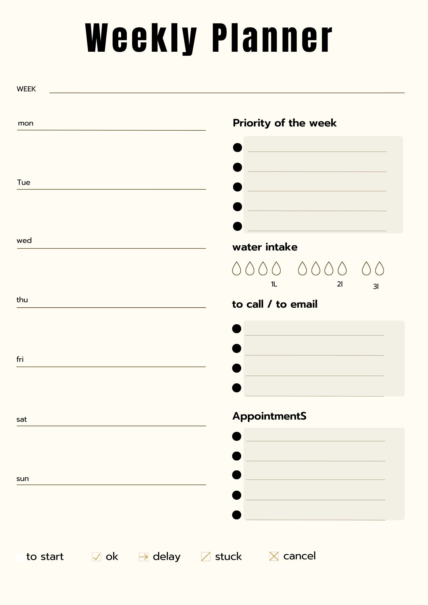 MONTHLY PLANNER Work Inserts Horizontal Organizer Daily Planner Weekly Planner Digital Planner ...
