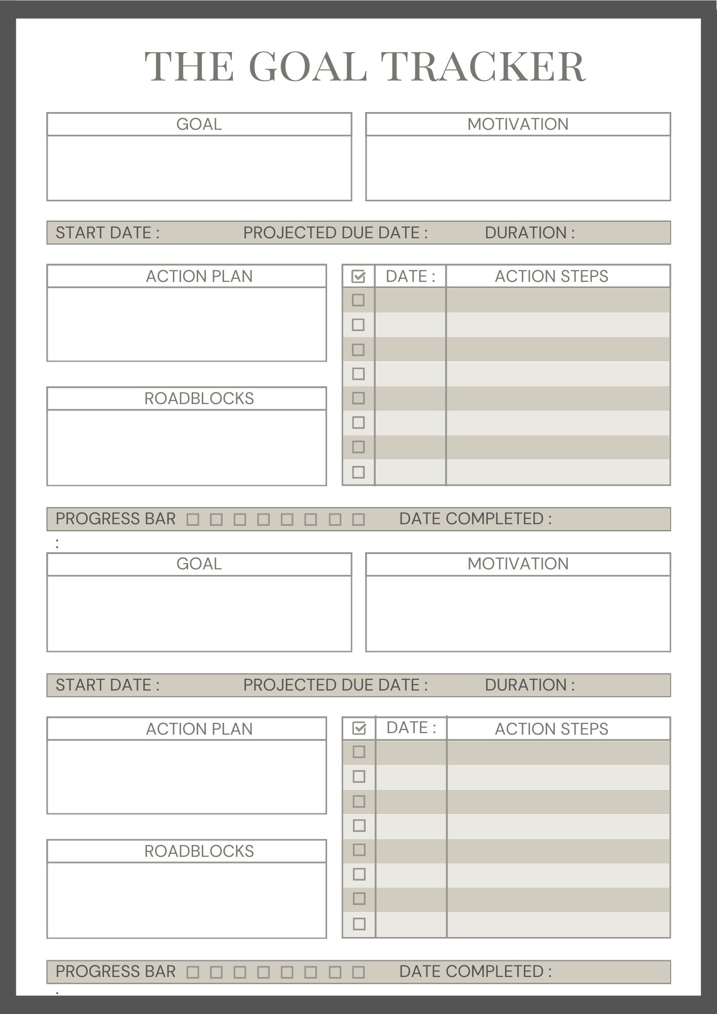 PRINTABLE GOAL PLANNER | Productivity Planner | Goal Setting | Habit ...