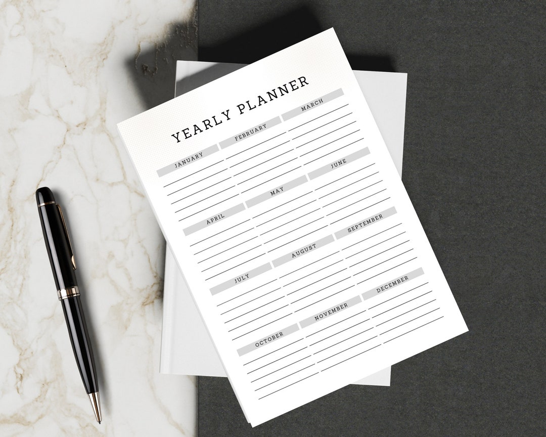 MINIMALIST YEAR PLANNER | Calendar Planner | Calendar Printable | High ...