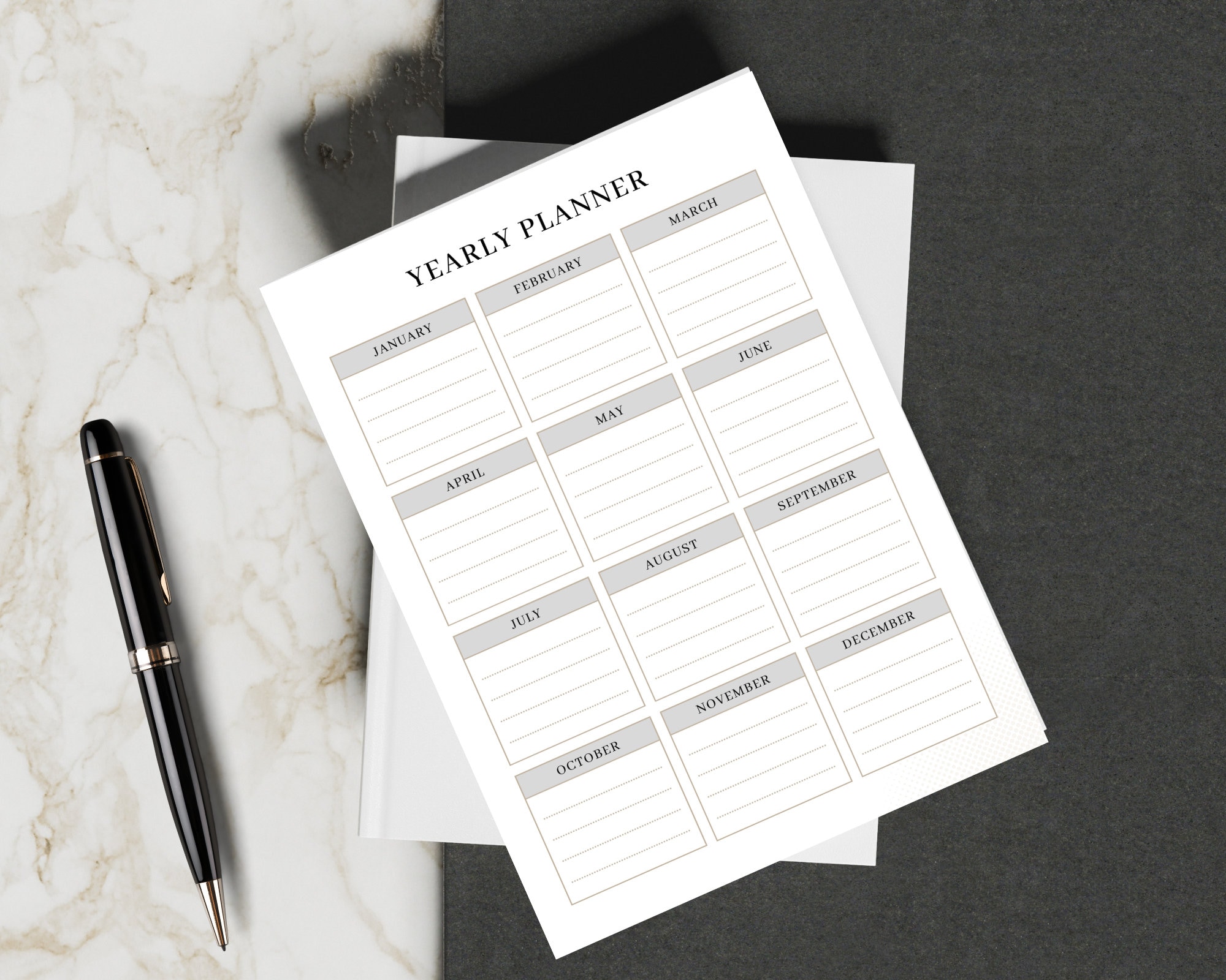 MINIMALIST YEAR PLANNER | Calendar Planner | Calendar Printable, Month ...