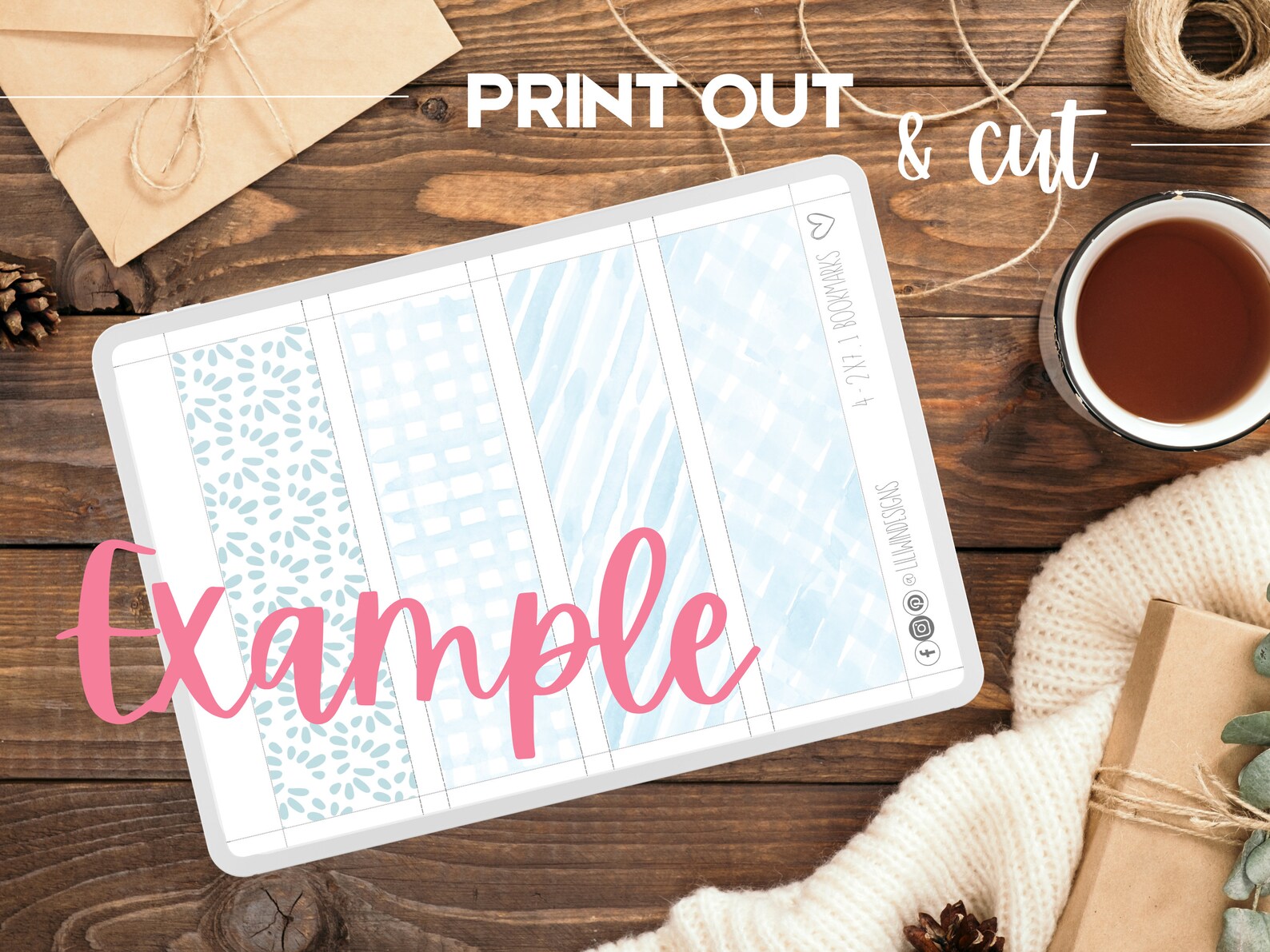 Light Blue Watercolor Bookmark Bundle Perfect for Marking the - Etsy