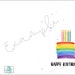Happy Birthday Rainbow Cake Printable Card | Instant Download Simple ...