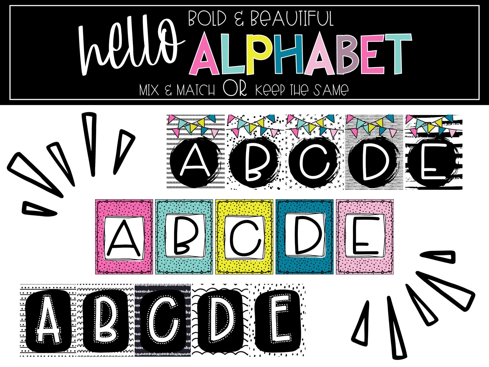 Hello! Bold & Beautiful Classroom Theme Supplies and Decorations ...