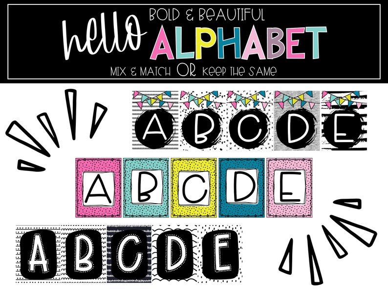 Hello! Bold & Beautiful Classroom Theme Supplies and Decorations ...