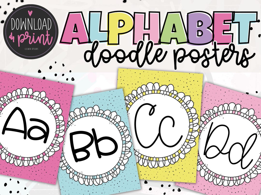Bright & Cheerful Alphabet Posters | Instant Download - Etsy