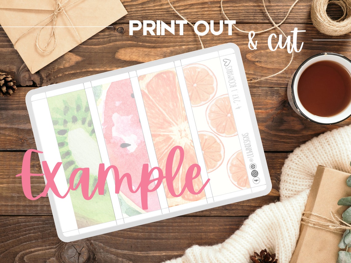 Colorful, Watercolor Fruit Bookmark Bundle Perfect for Marking Your ...