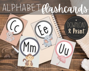 Printable Alphabet Flash Cards, Farm Theme, Classroom Decor, Toddlers ...
