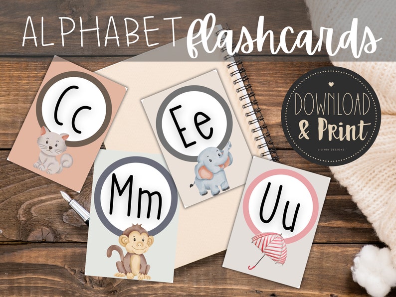 Printable Alphabet Flash Cards, Classroom Decor, Toddlers Preschool ...