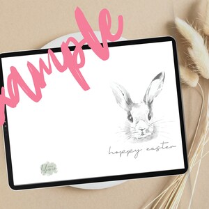 Happy Easter Printable Card | Instant Download Simple Easter Bunny Card ...