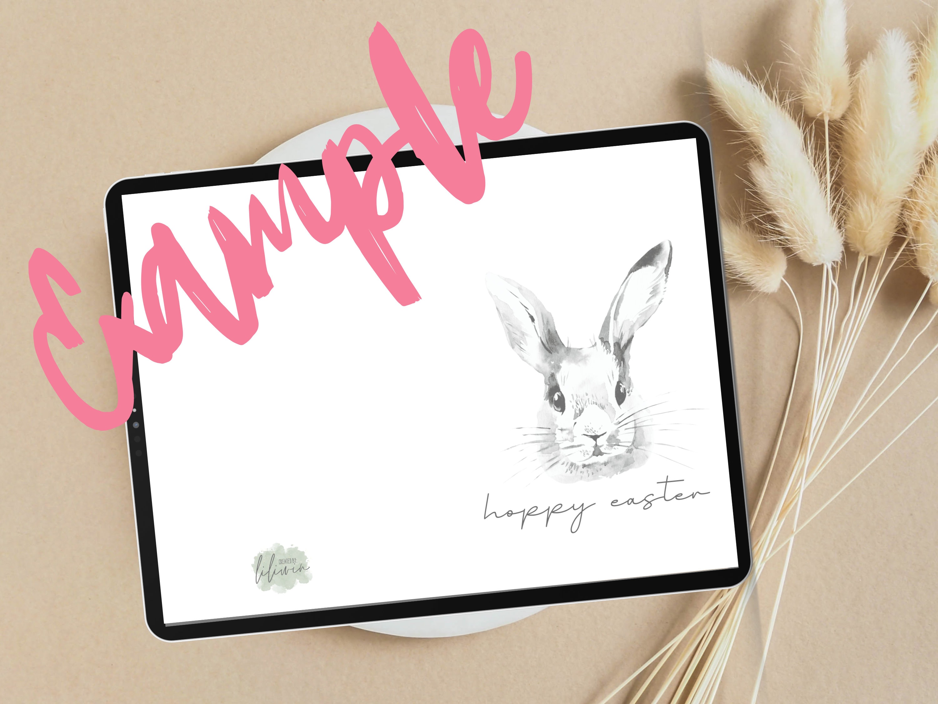 Happy Easter Printable Card | Instant Download Simple Easter Bunny Card ...