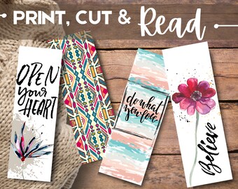 Watercolor Printable Bookmark | Instant Printable Bookmarks With ...