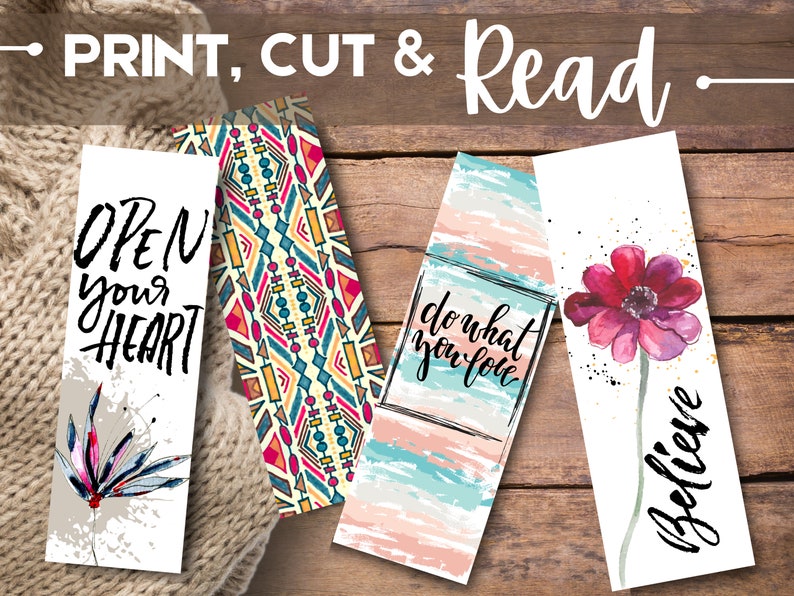 Cute Printable Bookmark | Instant Printable Bookmarks With Colorful ...