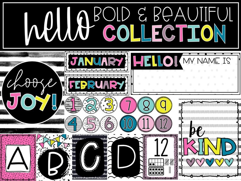 Hello! Bold & Beautiful Classroom Theme Supplies and Decorations ...
