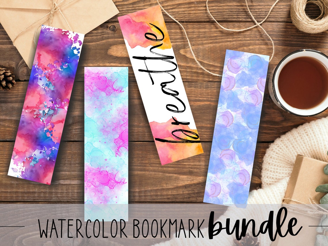 Watercolor Printable Bookmark | Instant Printable Bookmarks With ...