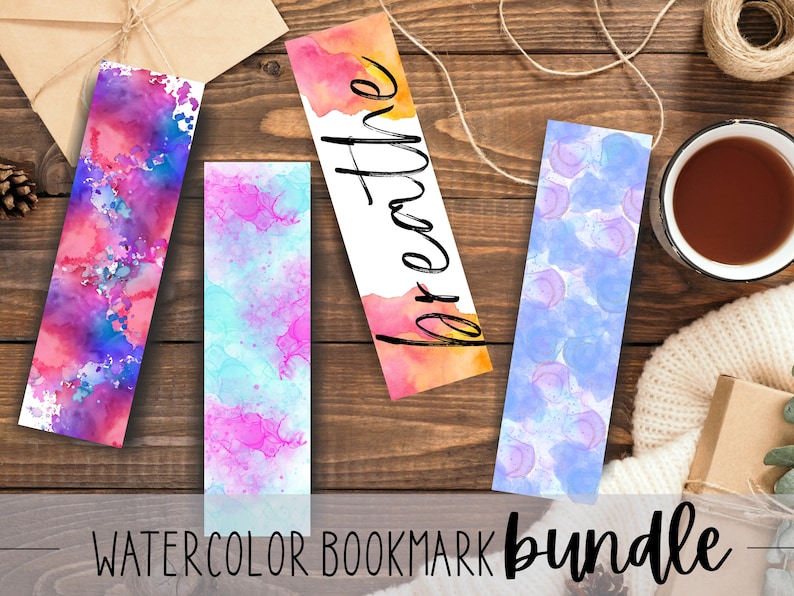 Watercolor Printable Bookmark | Instant Printable Bookmarks With ...
