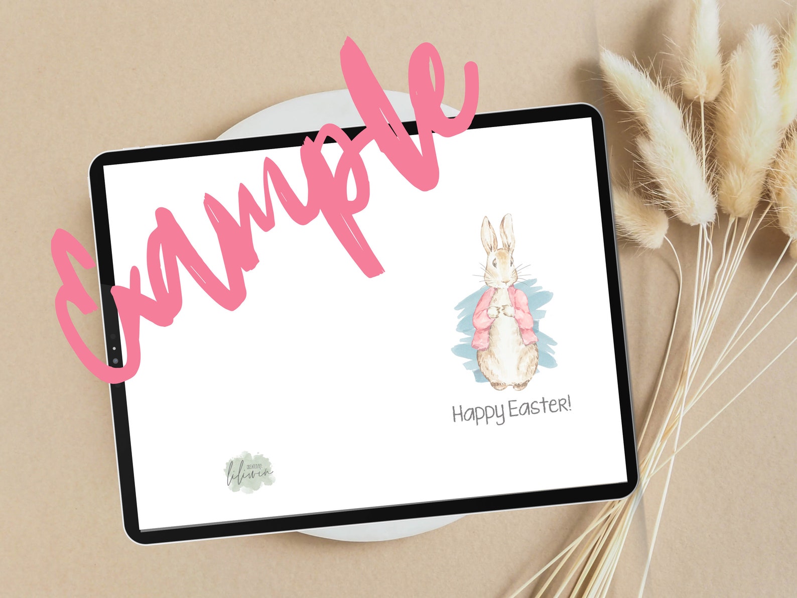 Happy Easter Printable Cards Instant Download Two Simple Easter Bunny ...