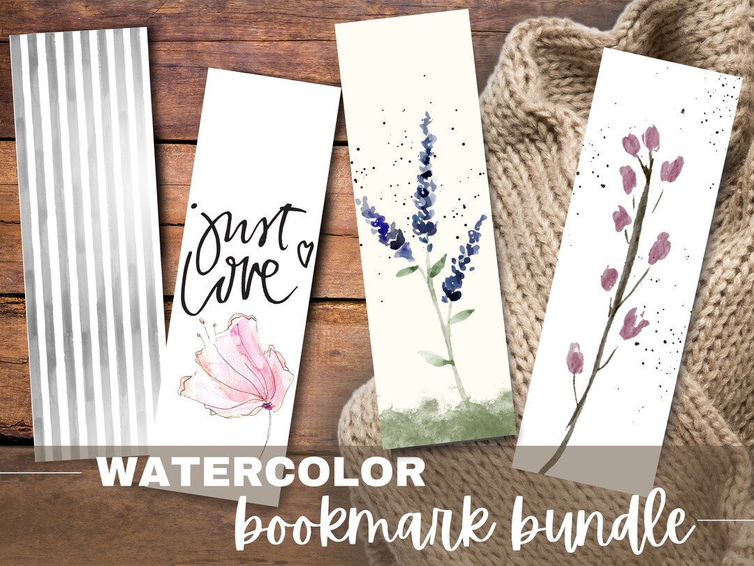 Flower Watercolor Printable Bookmark Instant Printable Bookmarks ...