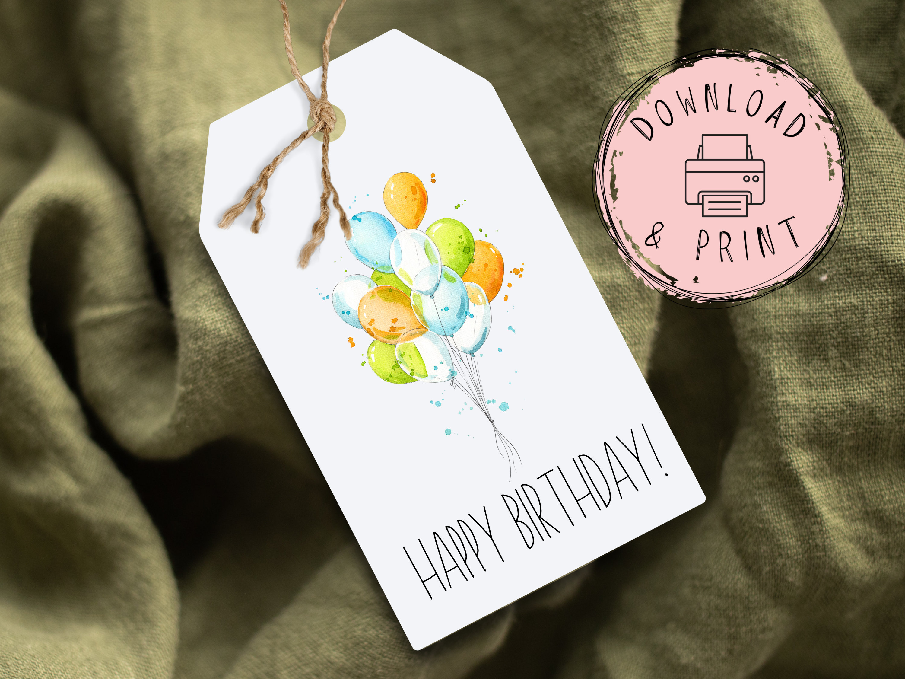 Happy Birthday Printable Gift Tags| Instant Download Simple Gift Tags ...