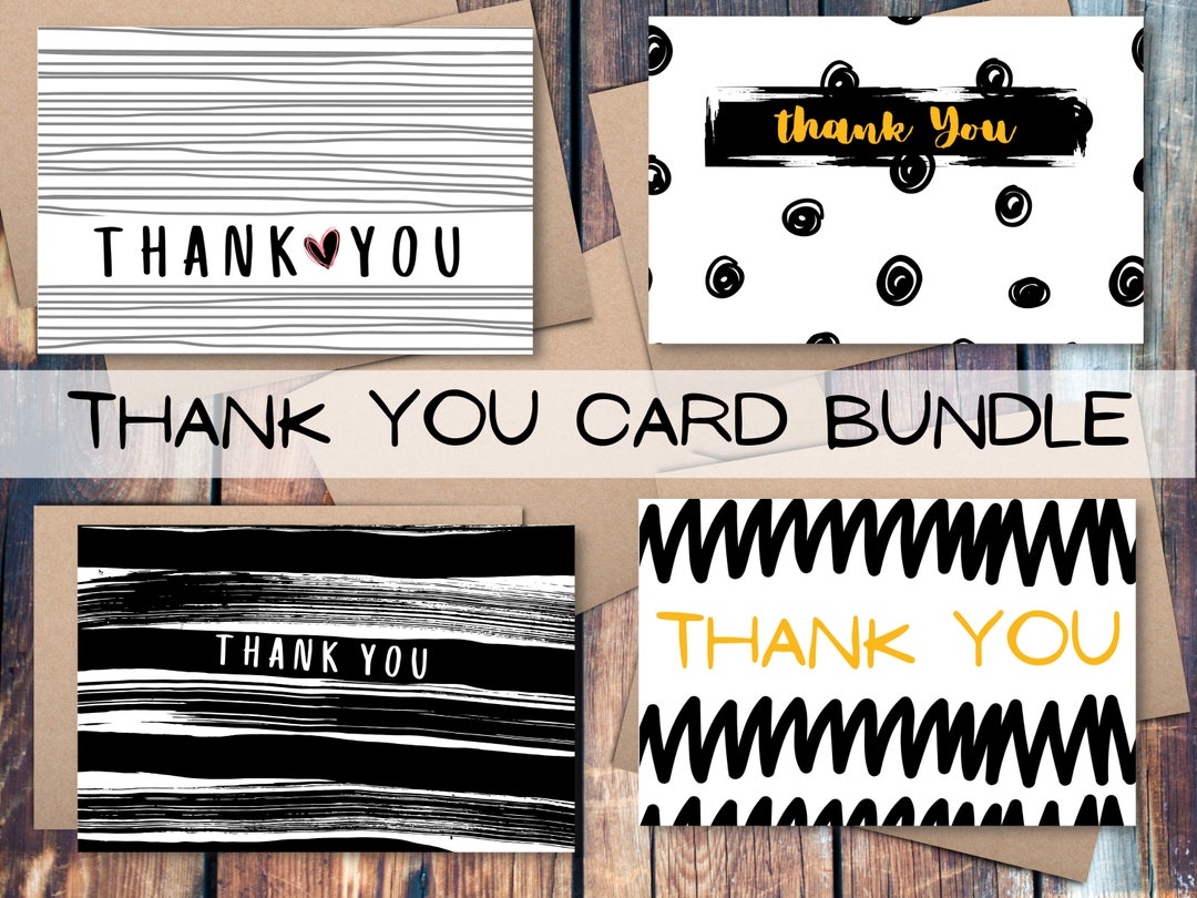 Thank You Greeting Card Bundle Printable Cards | Instant Download Thank ...