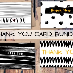 Thank You Greeting Card Bundle Printable Cards | Instant Download Thank ...