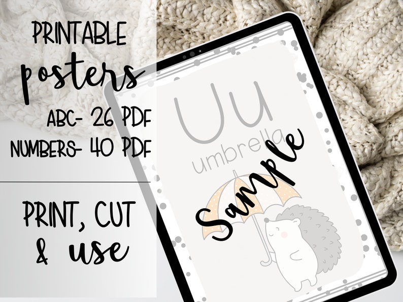 Printable Alphabet and Number, Classroom Decor, Toddlers Preschool ...