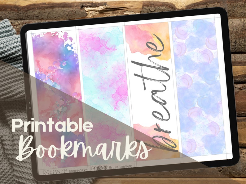 Watercolor Printable Bookmark | Instant Printable Bookmarks With ...